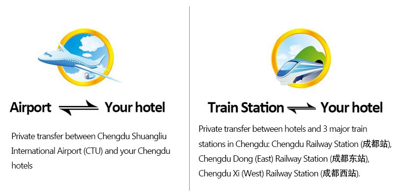 Private transfer between Chengdu Airport/Train Station & hotel