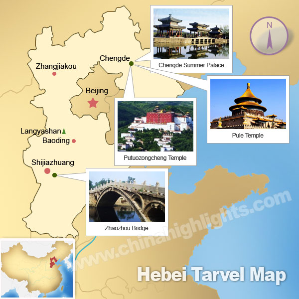 Hebei Map Map Of Hebei39s Tourist Attractions And Cities